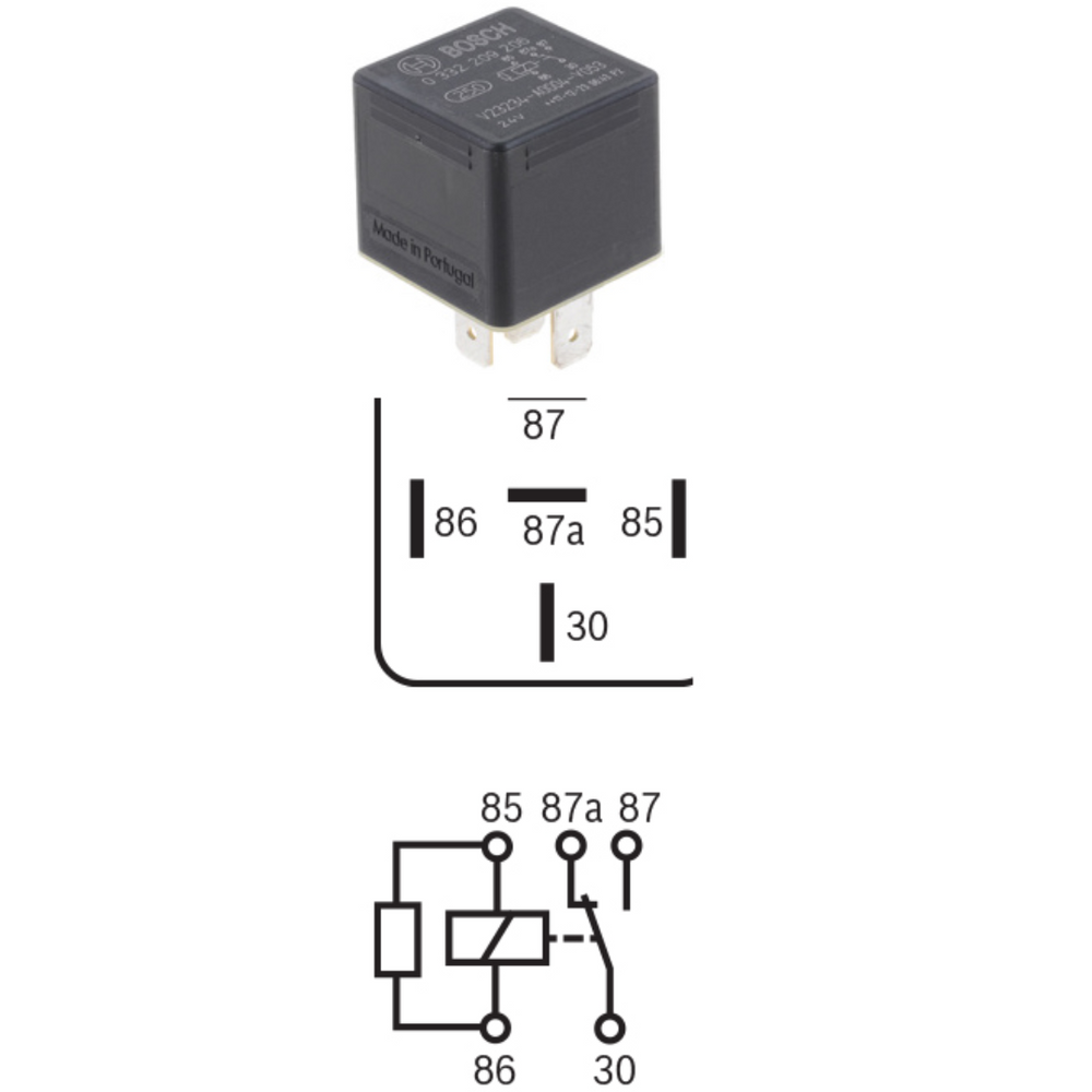 Buy BOSCH 24V 5 Pin Changeover Relay Wholesale & Retail, Ireland & UK