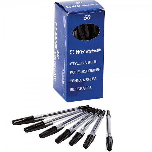 Buy Box of Ballpoint Pens - Black (50) Wholesale & Retail, Ireland & UK