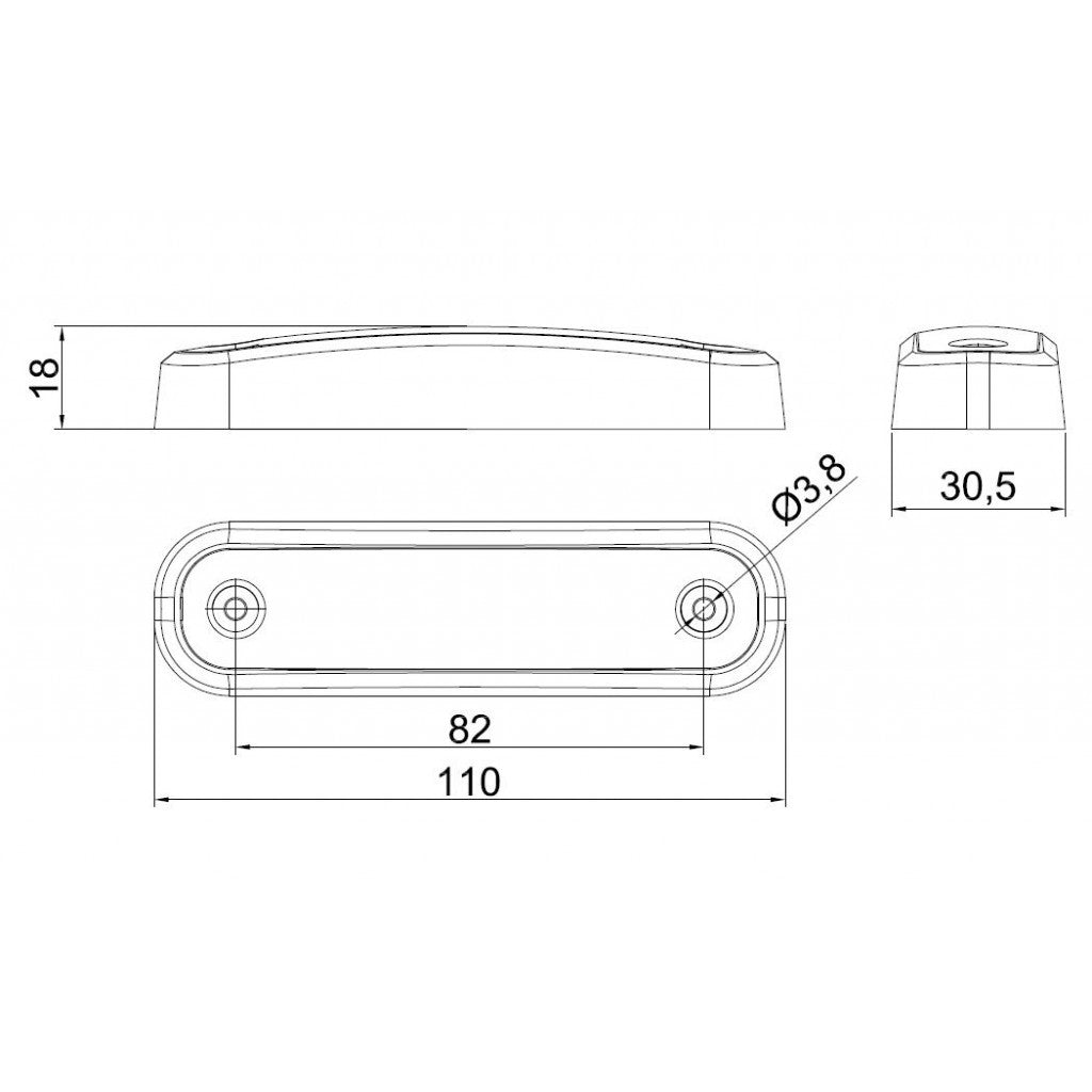 Neon Effect LED Marker Light with Transparent Gasket / Red